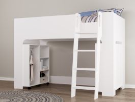 Eden Mid Sleeper Cabin Bed in White | Free Delivery