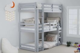 Birlea Tressa Triple Stack Bunk Bed in Grey | Free Delivery