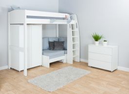 Stompa Uno S 29 Highsleeper With Grey Sofa Bed And Wardrobe