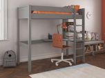 Stompa Classic High Sleeper Bed in White with Integrated Desk, Shelving ...