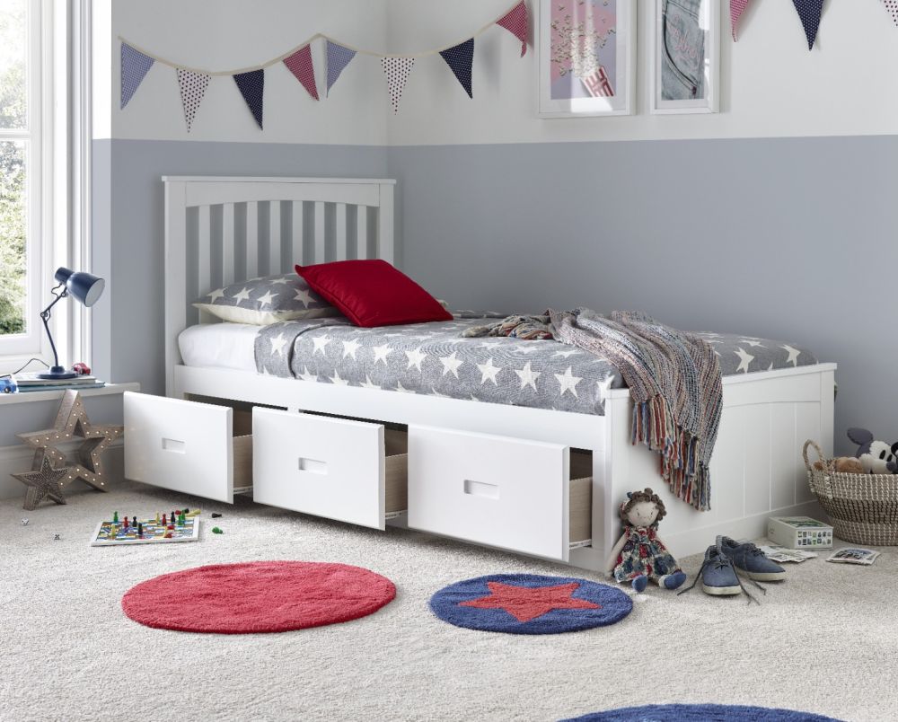 Quest Wooden 3 Drawer Single Bed Choose Your Colour