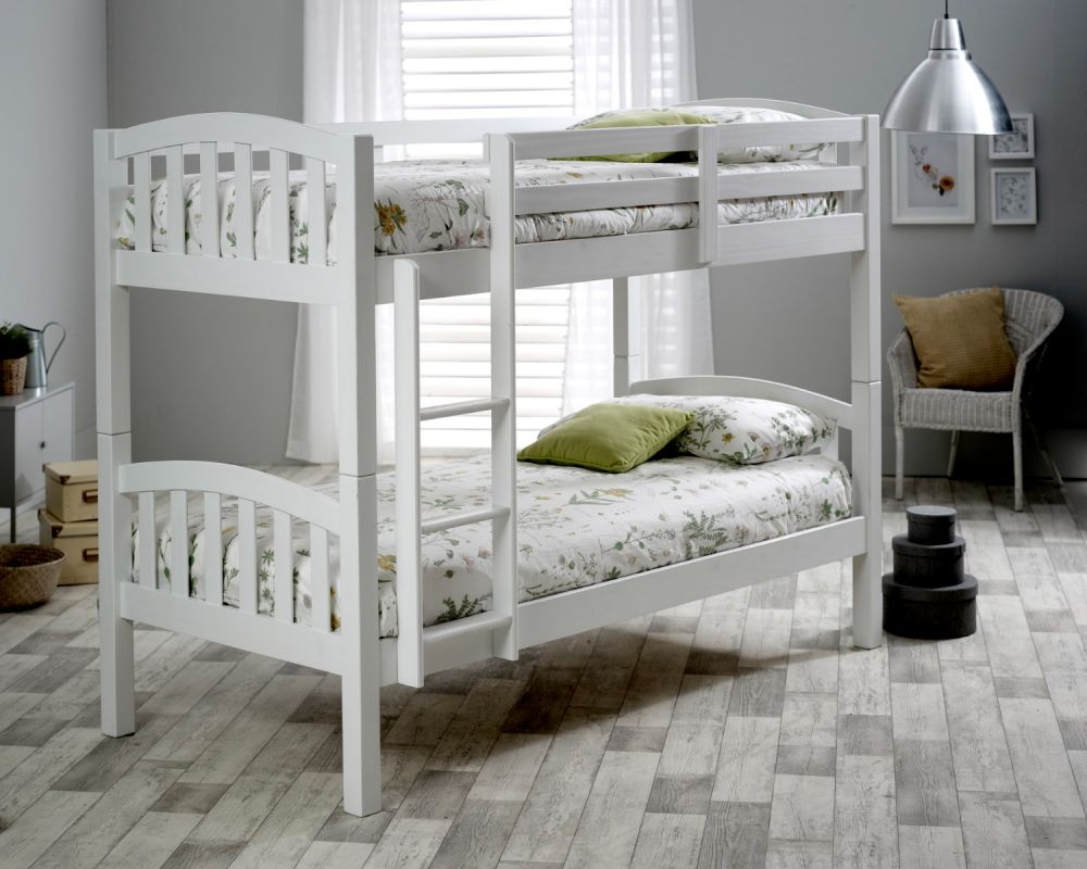 Daisy White Wooden Bunk Bed 3ft Single
