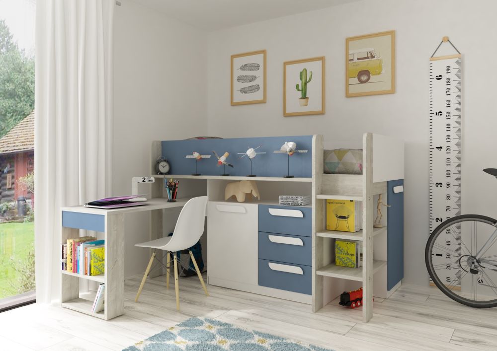 Blue Kids Avenue Girona Midsleeper Bed Children s Bed Shop